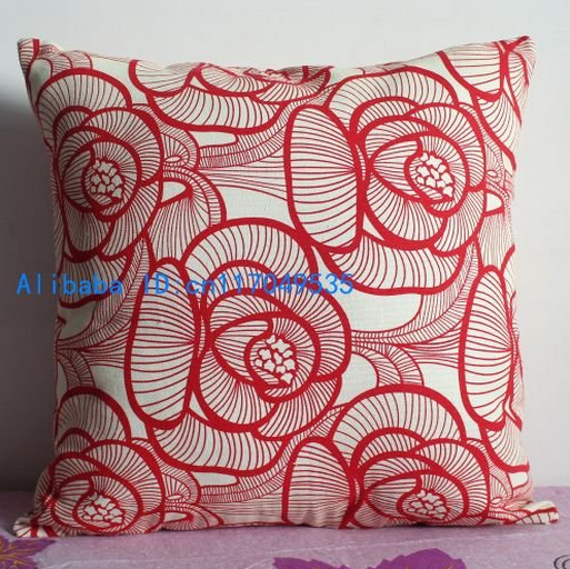Ruby Red Floral Cushion