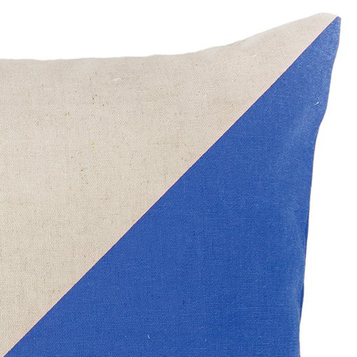 Block Triangle Blue Cushion-Close-Up