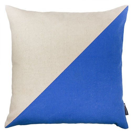 Block Triangle Blue Cushion