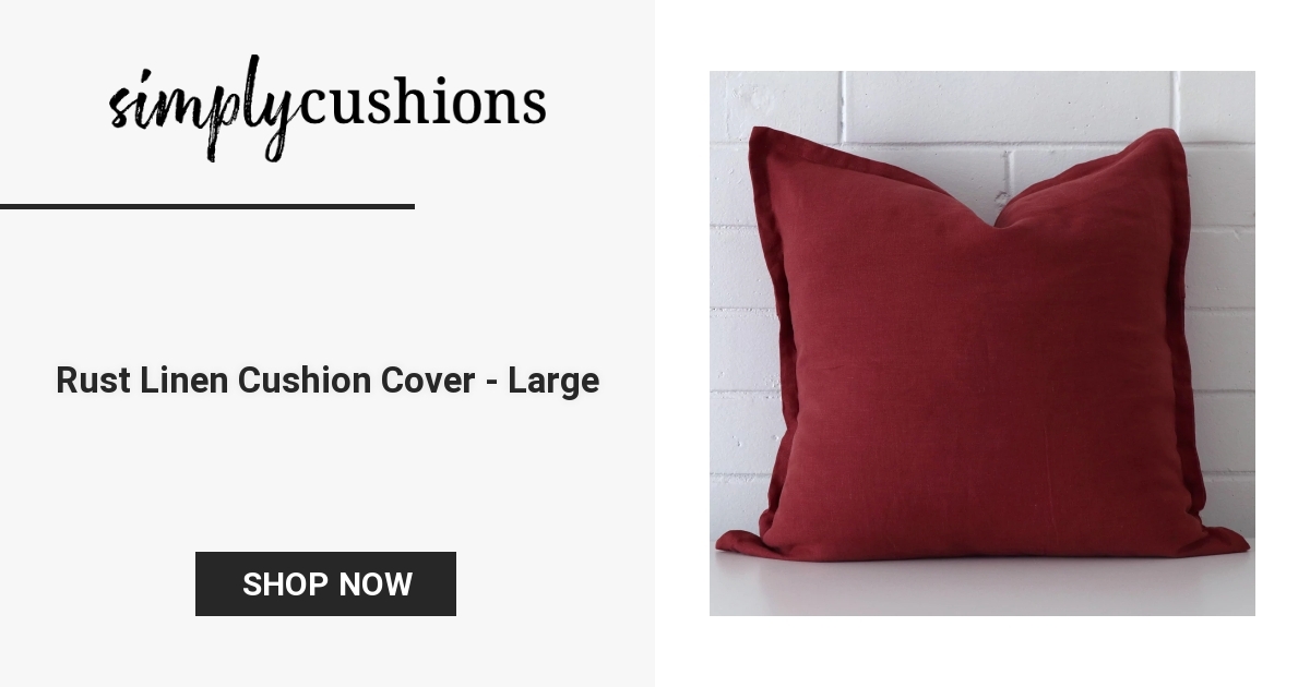 Rust Linen Cushion Cover - Large
